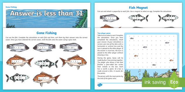 KS1 2, 5 and 10 Multiplication Facts Under the Sea Themed Activity Game