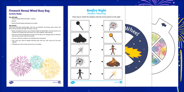 Firework Reveal Wheel Busy Bag Resource Pack for Parents