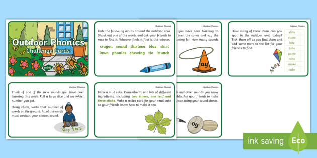 Phase 5 Outdoor Phonics Challenge Cards