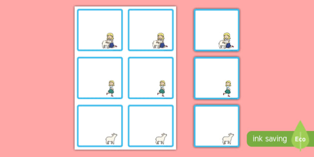 Mary Had a Little Lamb Editable Drawer Peg Name Labels