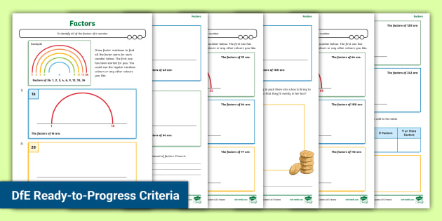 👉 Year 5 Factors Differentiated Maths Activity Sheets