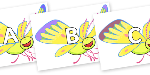 FREE! - A-Z Alphabet on Yellow Butterfly to Support Teaching on The ...