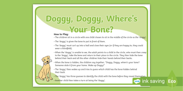 Doggy, Doggy, Where's Your Bone? Circle Time Activity Card