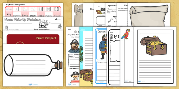 Pirate Themed Writing Activity Pack -pirates, write, classroom