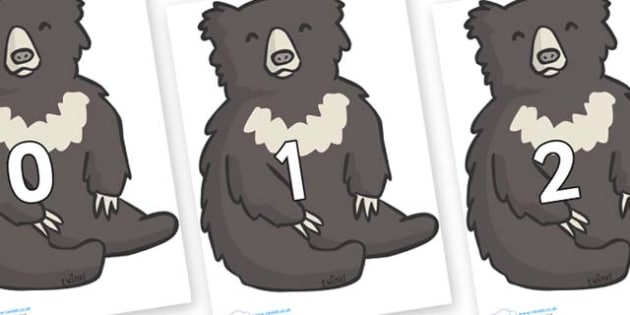 FREE! - Numbers 0-50 on Bears (teacher made)