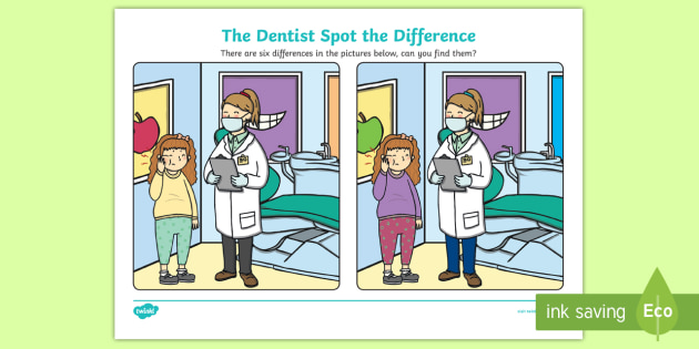 The Dentist Waiting Room Aistear Spot the Difference Worksheet