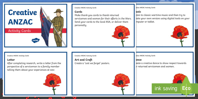 Creative Anzac Day Activity Challenge Cards