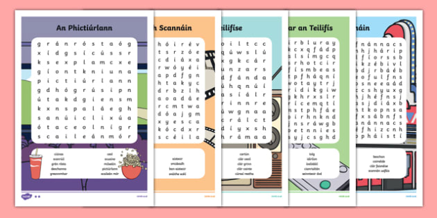 👉 Irish Gaeilge Teilifís Word Search Pack