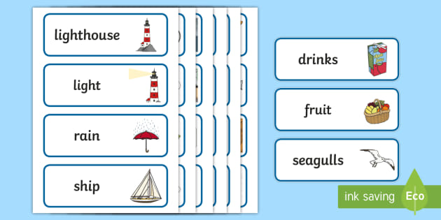 Lighthouse-Themed Word Cards (teacher made)