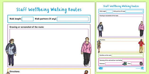 Staff Wellbeing Walks - Walking Routes Planning Sheet