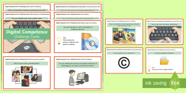 Digital Competence Year 4 Challenge Cards (teacher made)