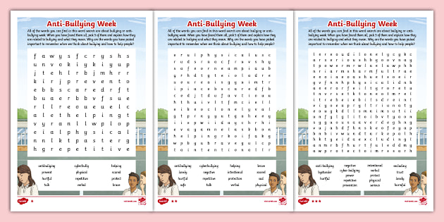 Anti Bullying Word Search Wordmint Word Search Printable