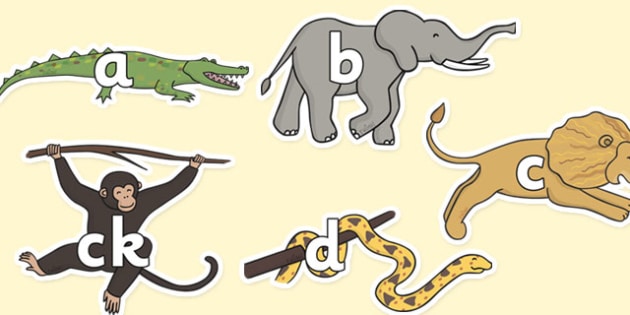 Phase 2 Phonemes on Jungle Animals (teacher made)