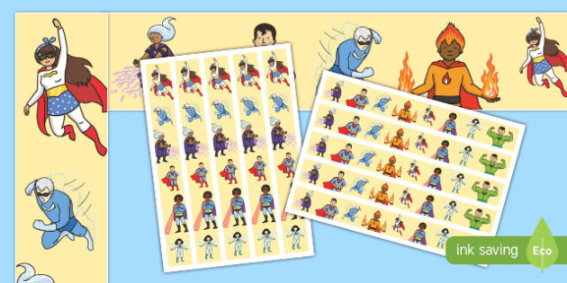 FREE! - Superhero Display Borders Sheets (teacher made)