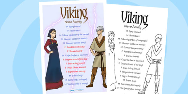 Viking Name Activity - vikings, viking, history, history activity