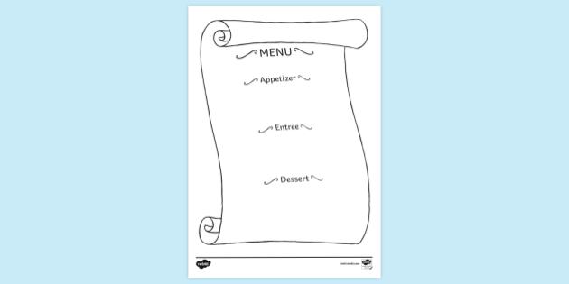 FREE! - Menu Scroll Colouring | Colouring Sheets