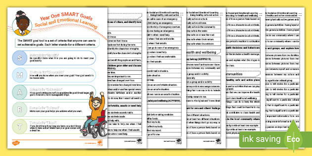 Year One SMART Goals Social and Emotional Learning