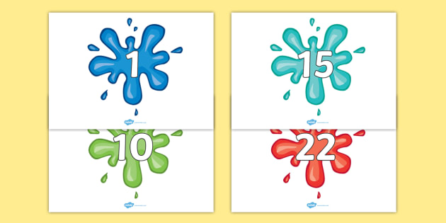 100 Splat Display Numbers Primary Resources teacher Made 