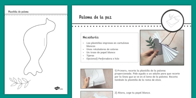 Instrucciones Para Hacer Una Paloma De La Paz En Origami