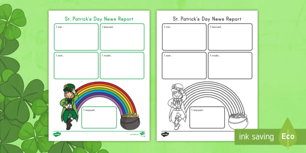 St. Patrick's Day News Report Writing Template | Twinkl