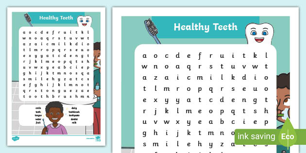 oral hygiene word search (teacher made)