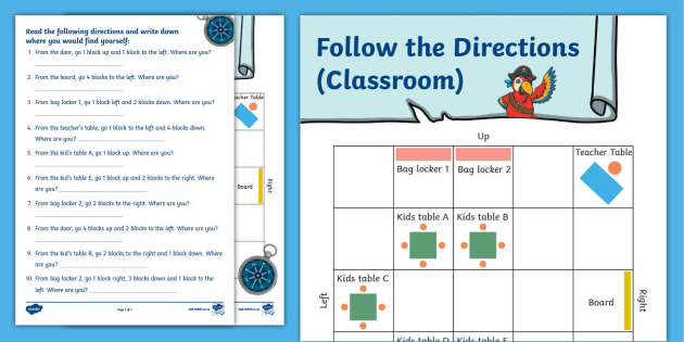 Giving Directions Interactive Worksheet For Grade 3