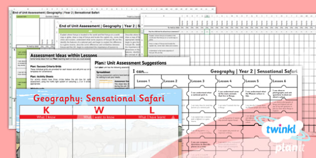 Geography: Sensational Safari Year 2 Unit Assessment Pack
