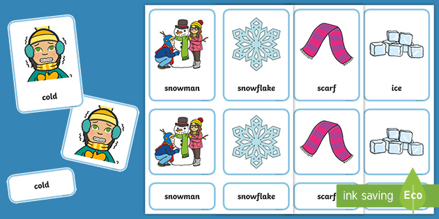 Winter Montessori Three-Part Cards (teacher made)