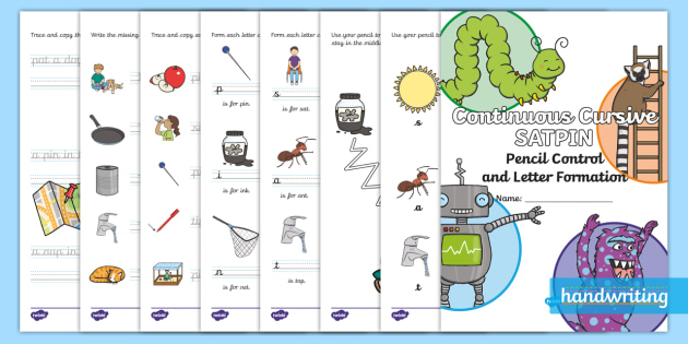 SATPIN Pencil Control and Continuous Cursive Letter Formation Activity