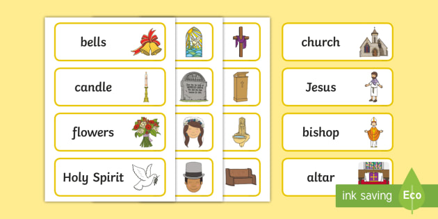 Christian Church Word Cards (teacher made)