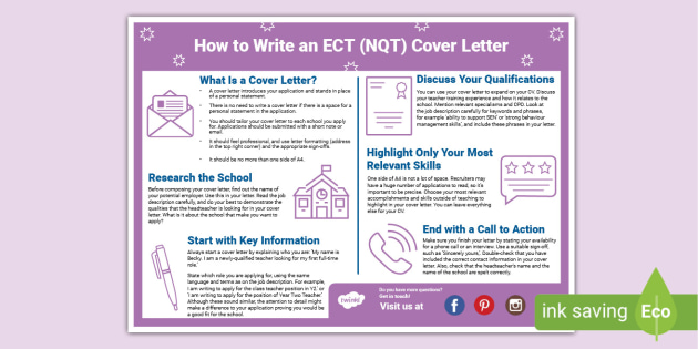Infographic - How to Write an NQT or ECT Cover Letter