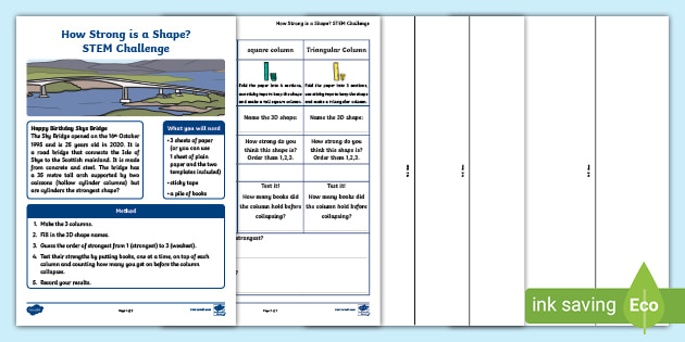 How Strong is a Shape? STEM Challenge (teacher made)