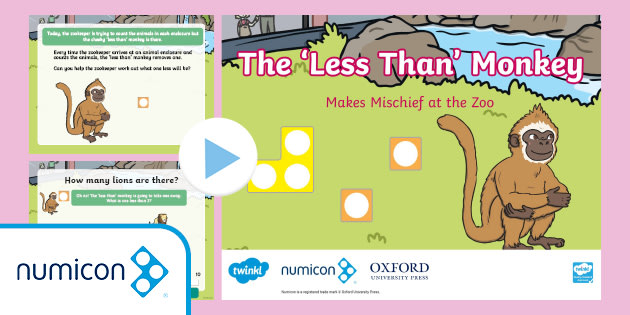 Numicon: 'One Less Than' Monkey PowerPoint EYFS Activity