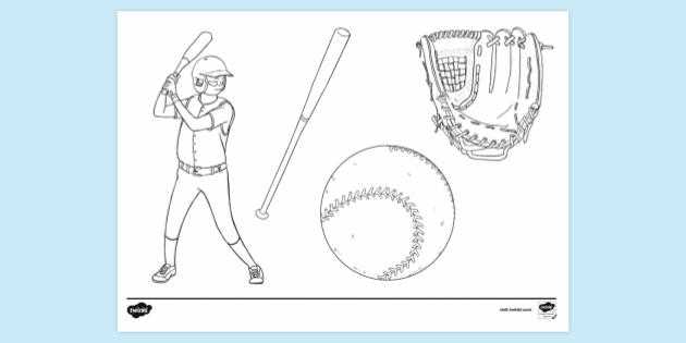 FREE! - Baseball Colouring Page | Colouring Sheets