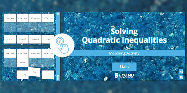 👉 Solving Quadratic Inequalities Matching Activity