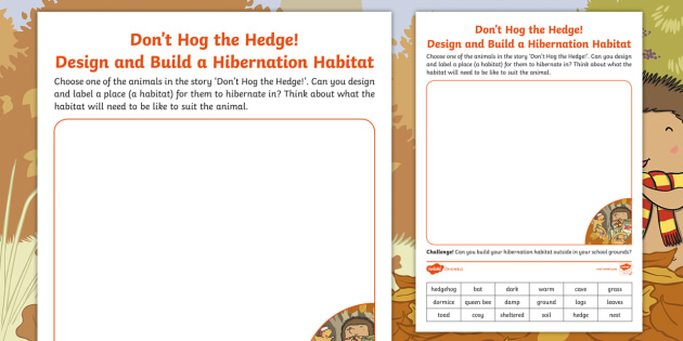 My Hibernation Habitat – Hibernation STEM activity- Twinkl