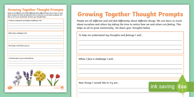 Children's Mental Health Week KS2 Thought Prompts