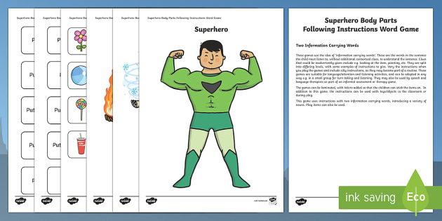 Superhero Following Instructions 2 ICW Game (Teacher-Made)