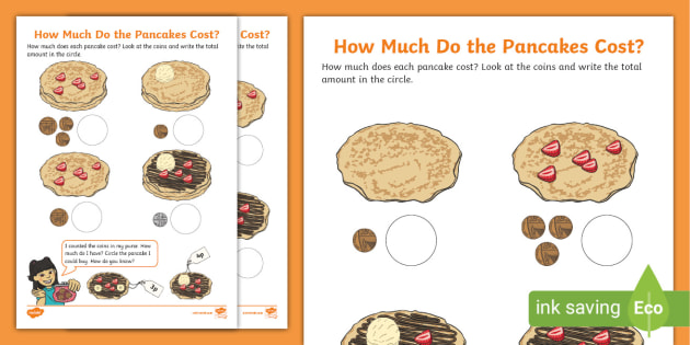 👉 Money to 5p: How Much Do the Pancakes Cost? Activity Sheets