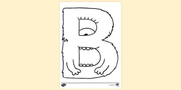 Colouring Page of "B" | Colouring Sheets