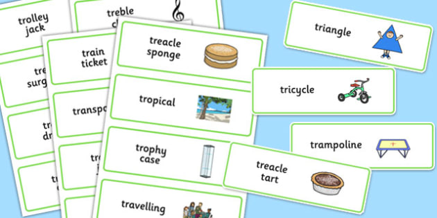 Three Syllable 'TR' Word Cards