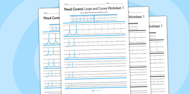 Pencil Control Loops And Curves Worksheet 1 - pencil control