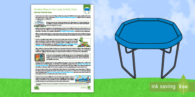 EYFS Creative Ways to Use Large Activity Trays: Summer