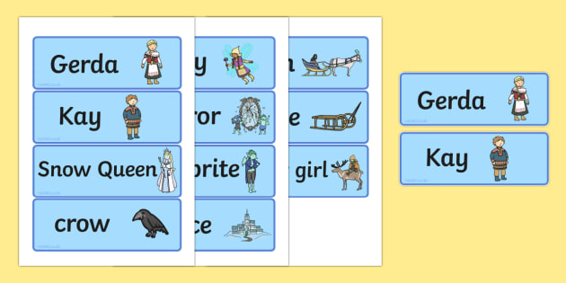 The Snow Queen Word Cards (teacher made)