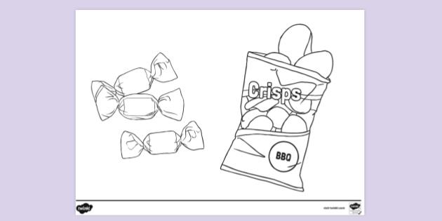 FREE! - Sweets and Crisps Colouring | Colouring Sheets