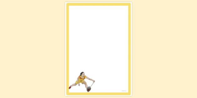 FREE! - Simple Blank Badminton Player Wang Yihan Page Border -Twinkl