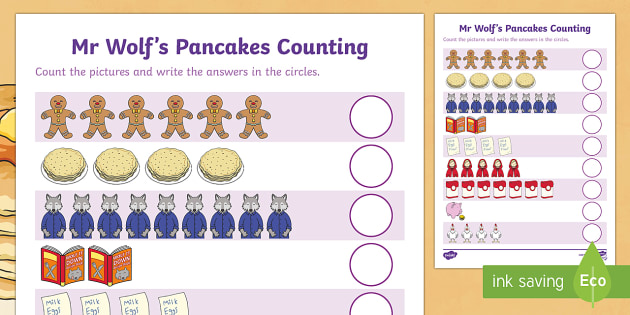 Counting Sheet to Support Teaching on Mr Wolf's Pancakes