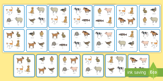 Match Me Animal Vocabulary Cards Te Reo Māori