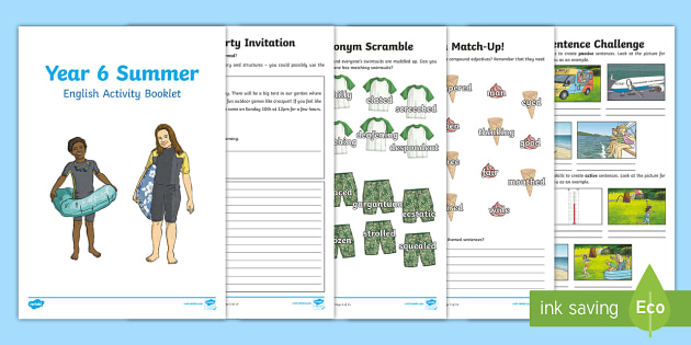 Year 6 Summer English Activity Booklet - Y6, transition, formal, synonym