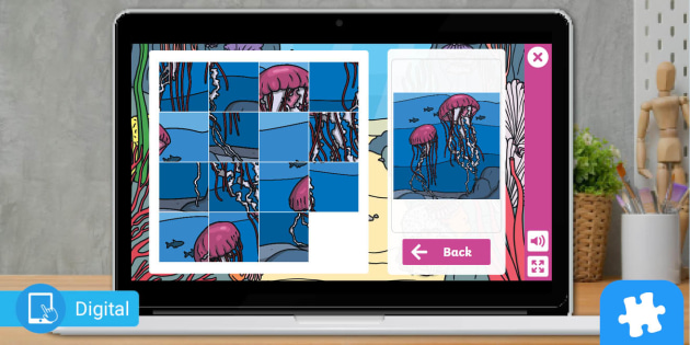 Fun Interactive Under the Sea Picture Slider Puzzle Game